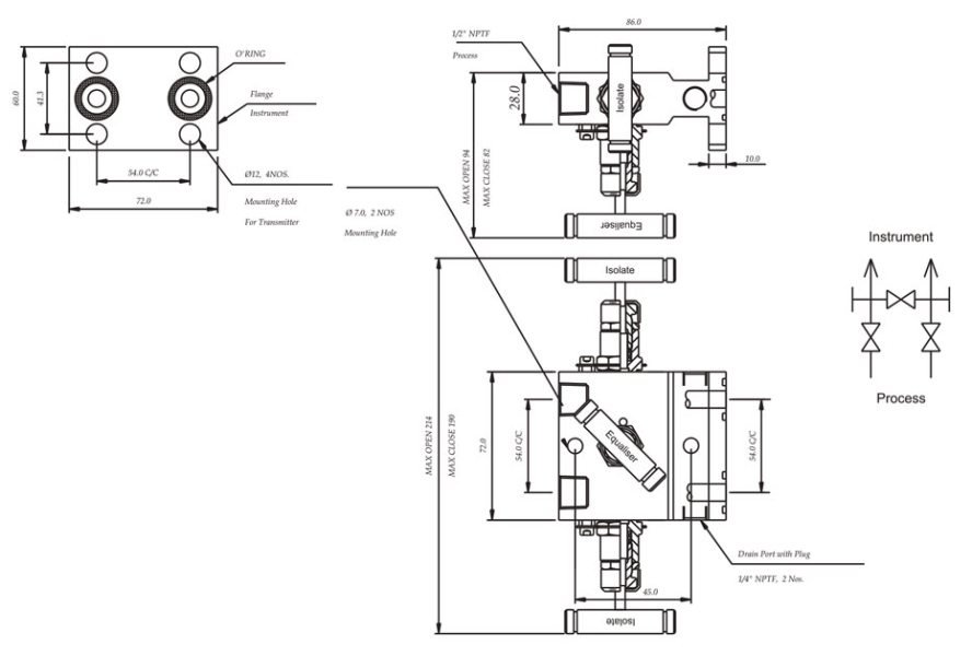 Directly Mounted 3 Valve Manifold – instrumentation Valves & Fittings